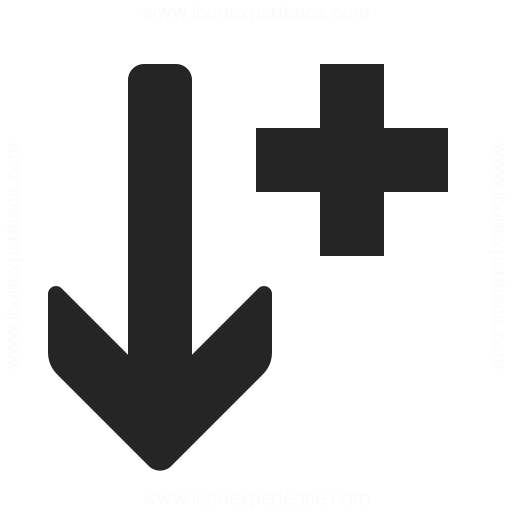 Sort Down Plus Icon & IconExperience - Professional Icons » O-Collection